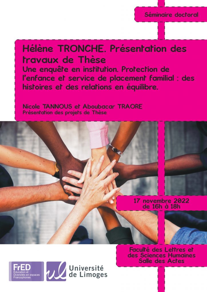 Séminaire doctoral | Hélène Tronche : Présentation des travaux de Thèse